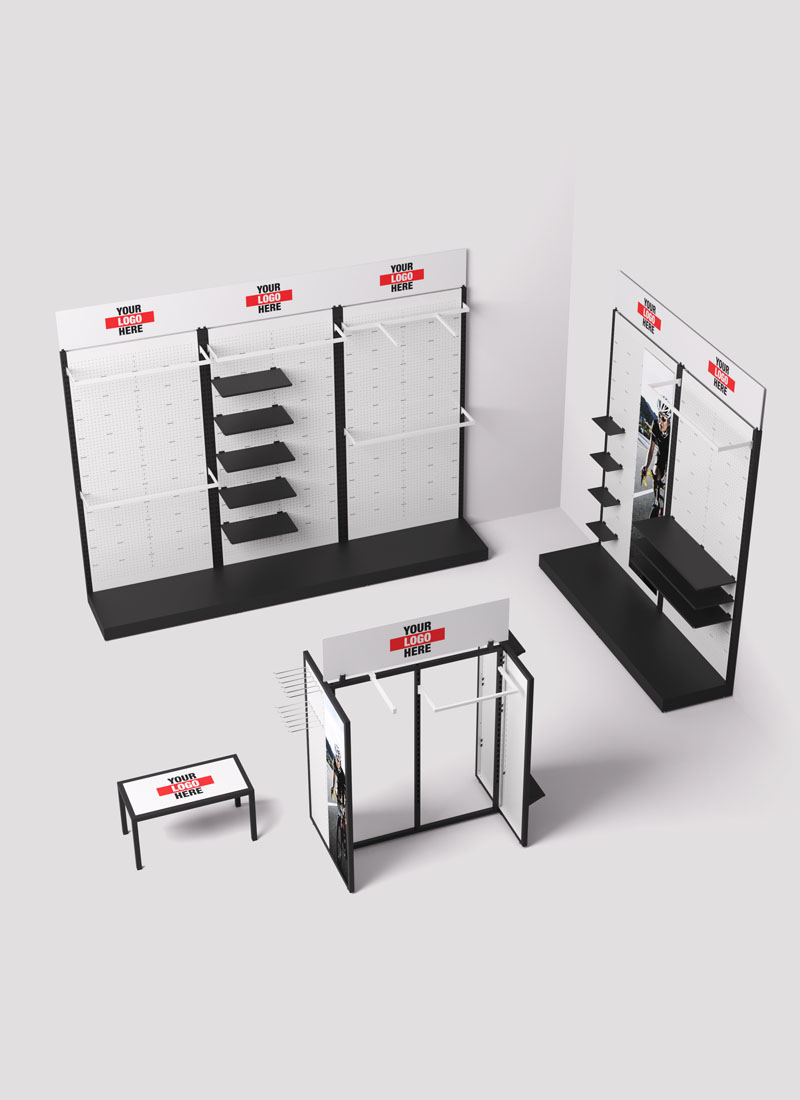 Multifunction wall display stand with accessories