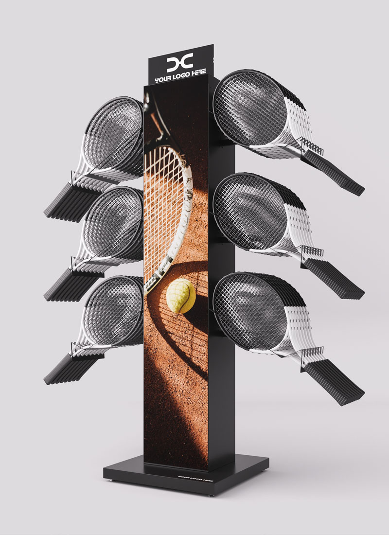 Racket sports products display stands